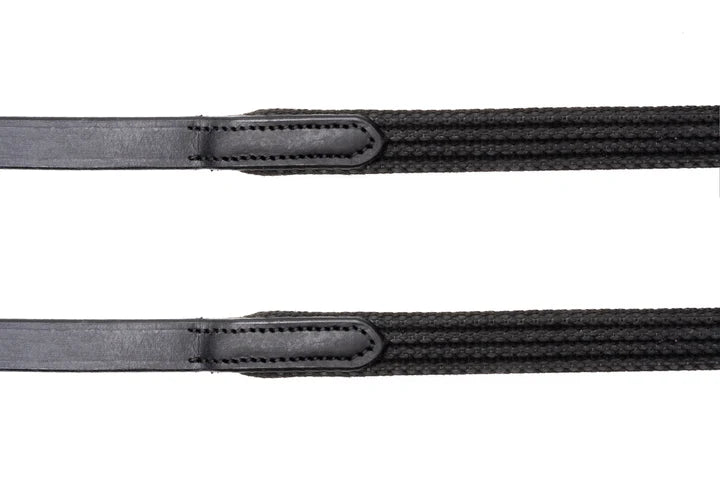 correct connect Sure Grip Rubber Reins with Rein Stops-Superb Slim Rub ...
