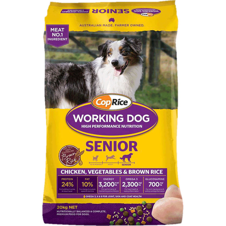 CopRice Working Dog Senior 20kg chicken – Melwood Equestrian - Saddlery ...